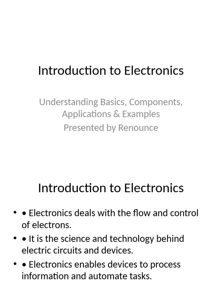 Introduction to Electronics Basics | PDF