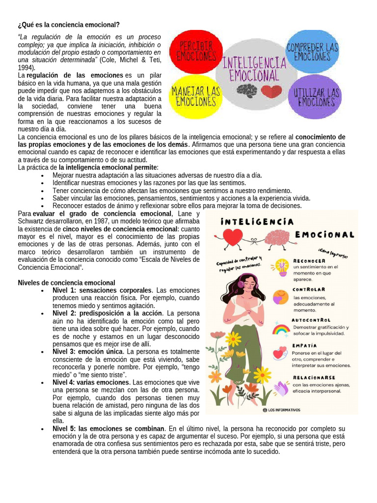 Conciencia Emocional y sus Niveles | PDF | Las emociones | Inteligencia ...