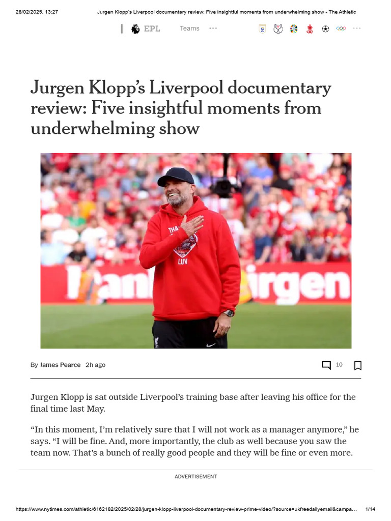 Jurgen Klopp's Liverpool Documentary Review - Five Insightful Moments ...