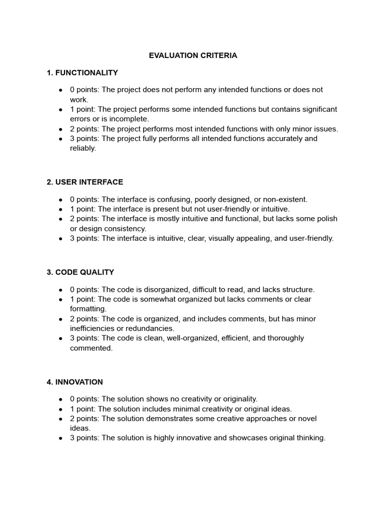Evaluation Criteria | PDF