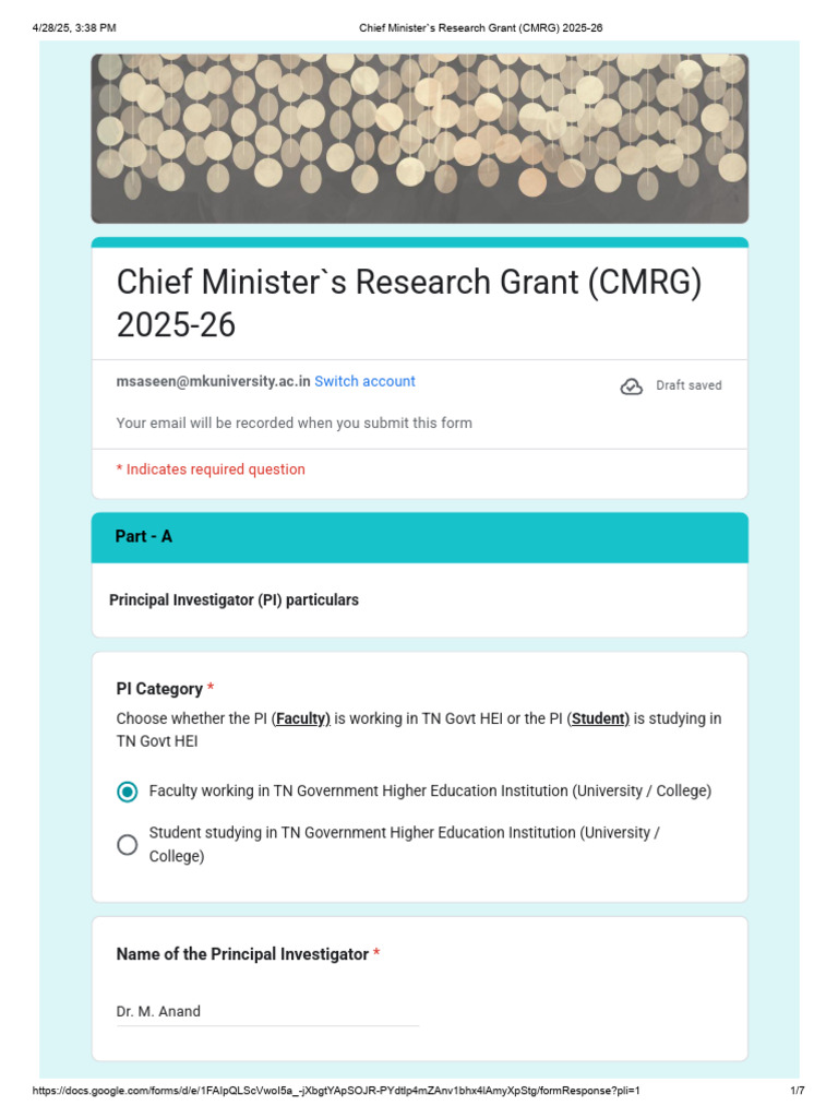 CMRG 2025-26 Proposal Guidelines | PDF | Academia