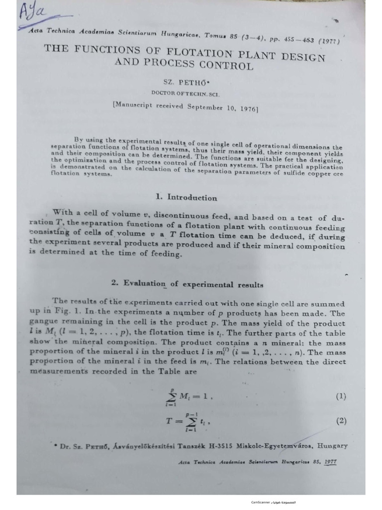 Design of Flotation | PDF