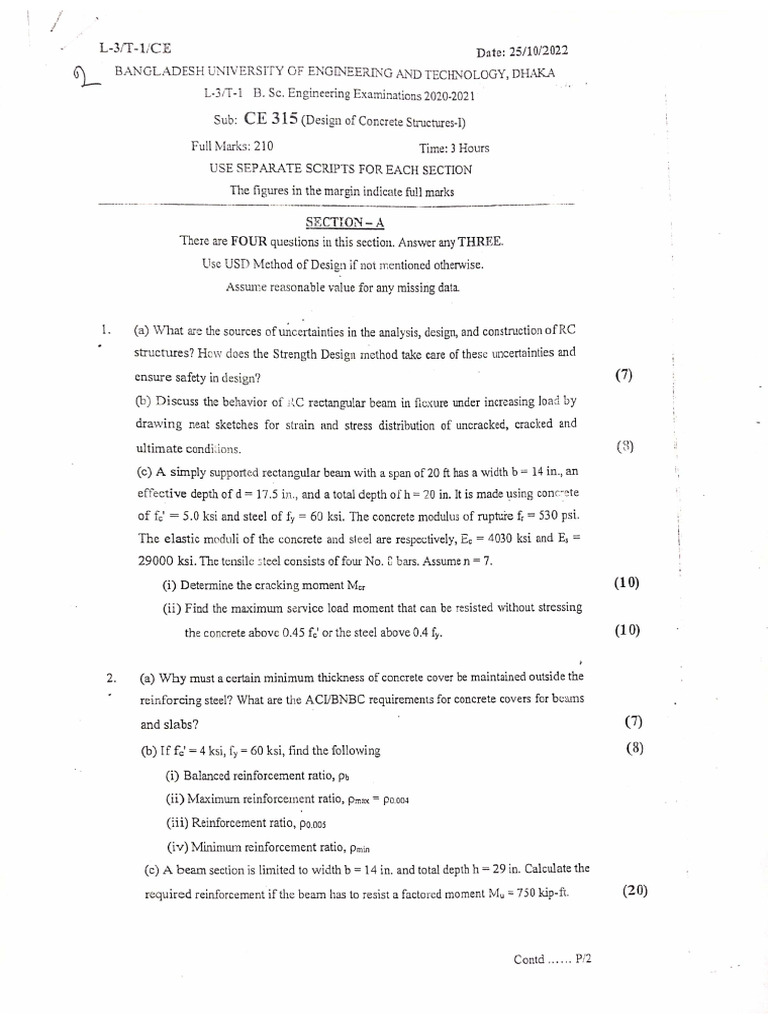 CE 315 Term Final Merged | PDF | Beam (Structure) | Composite Material