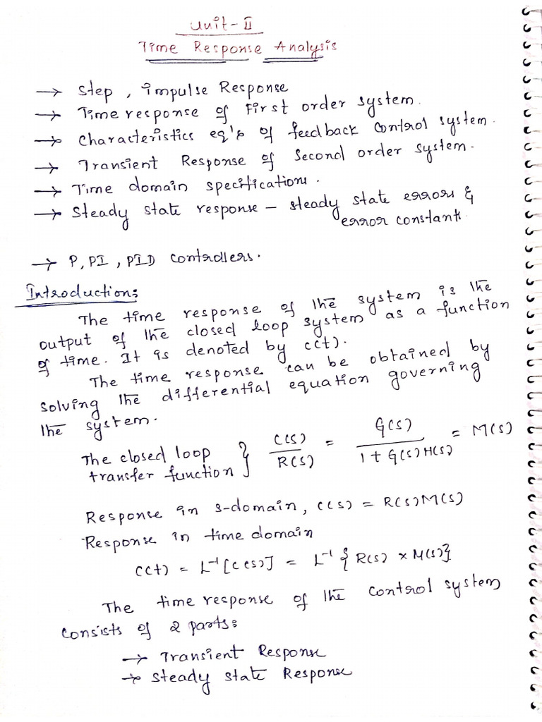 Control Systems Unit-2 | PDF