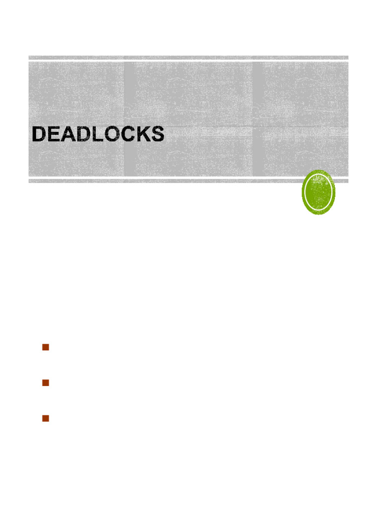 6 Osdeadlock Detection Pdf Algorithms And Data Structures Combinatorics