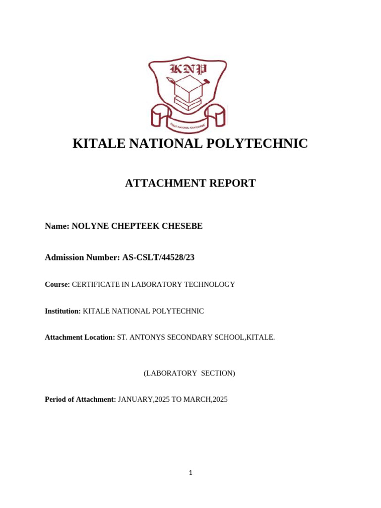 Laboratory Attachment Report Summary | PDF | Medical Specialties ...