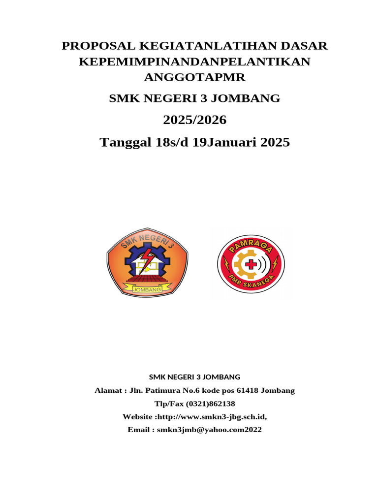 Proposal Latihan Dasar PMR 2025 | PDF