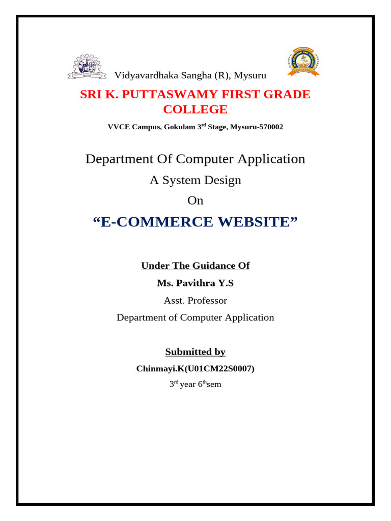 E-Commerce Website System Design Project | PDF