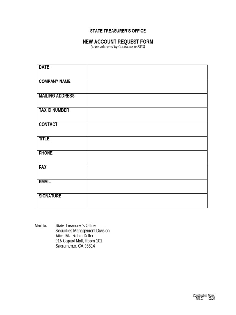 Ea New Account Request | PDF