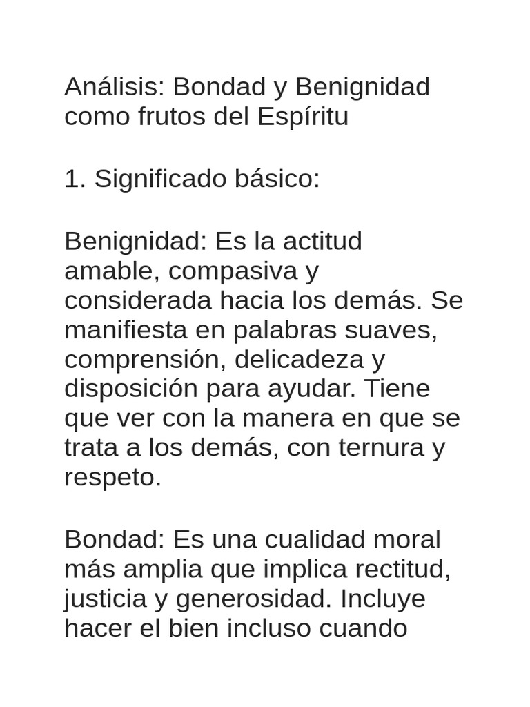 Bondad y Benignidad | PDF