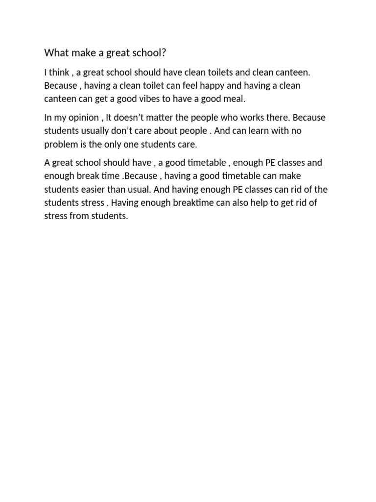 What Make A Great School | PDF