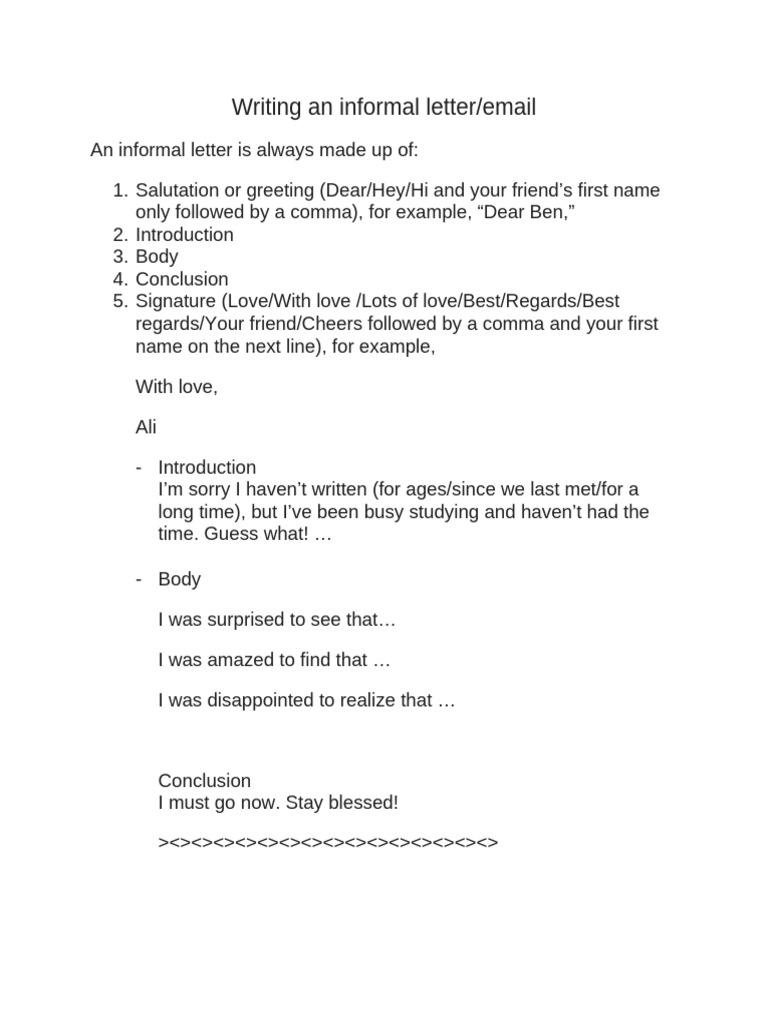 Informal Letter Writing Guide | PDF