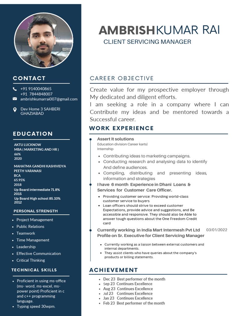 Ambrish Kumar Rai - Resume - Apna | PDF | Business