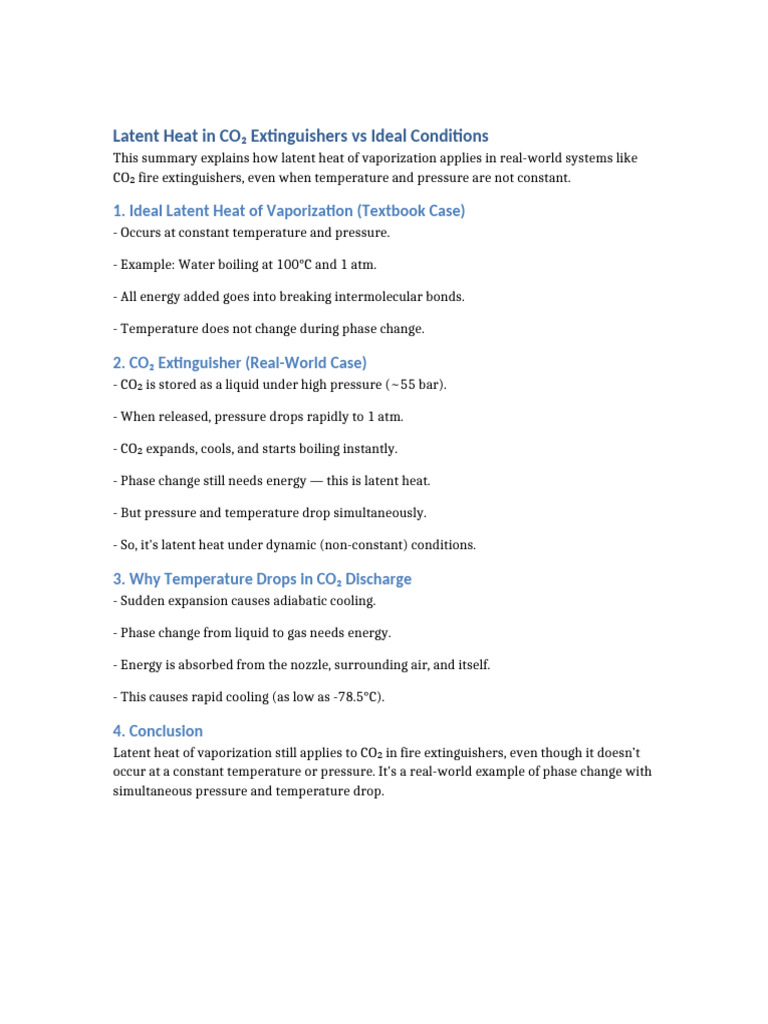 Latent Heat CO2 Extinguisher Notes | PDF