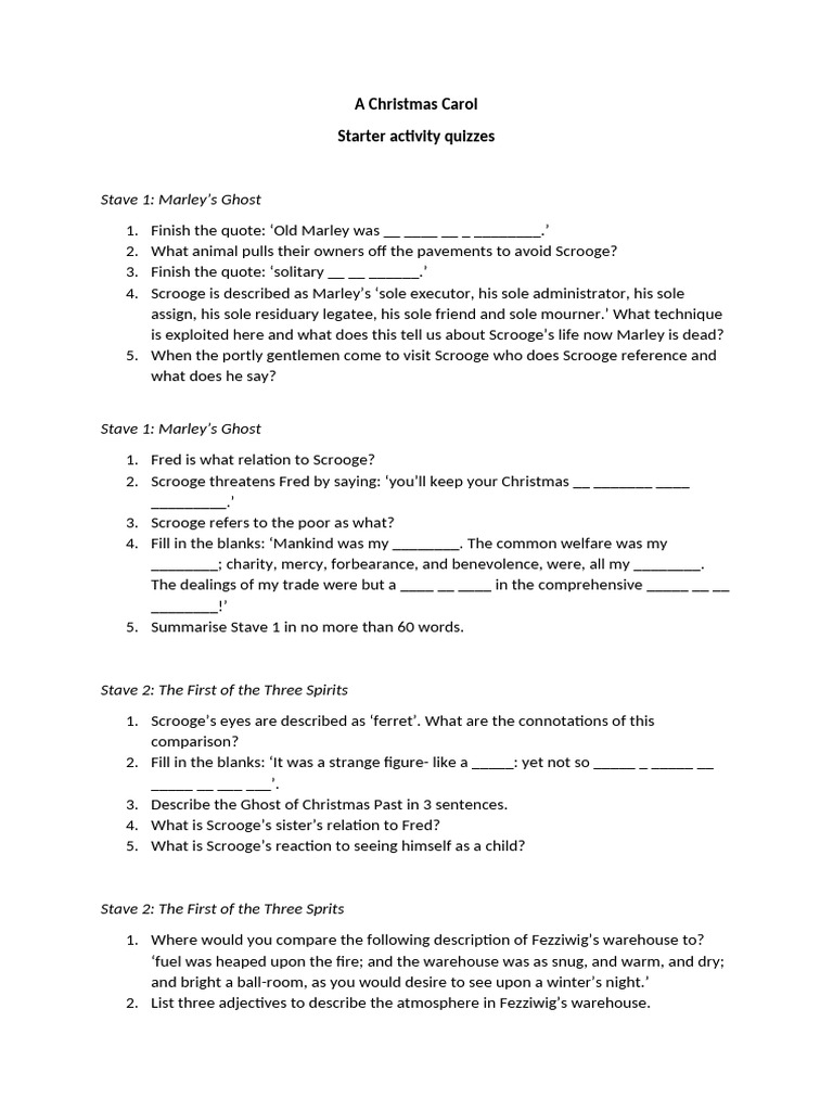 A Christmas Carol: Stave 5 Insights | PDF | Ebenezer Scrooge ...