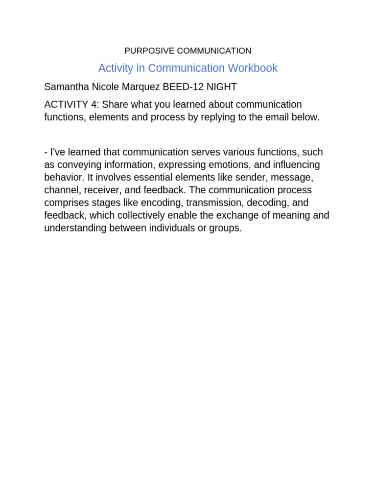 Purposive Communication-Beed 12 | PDF