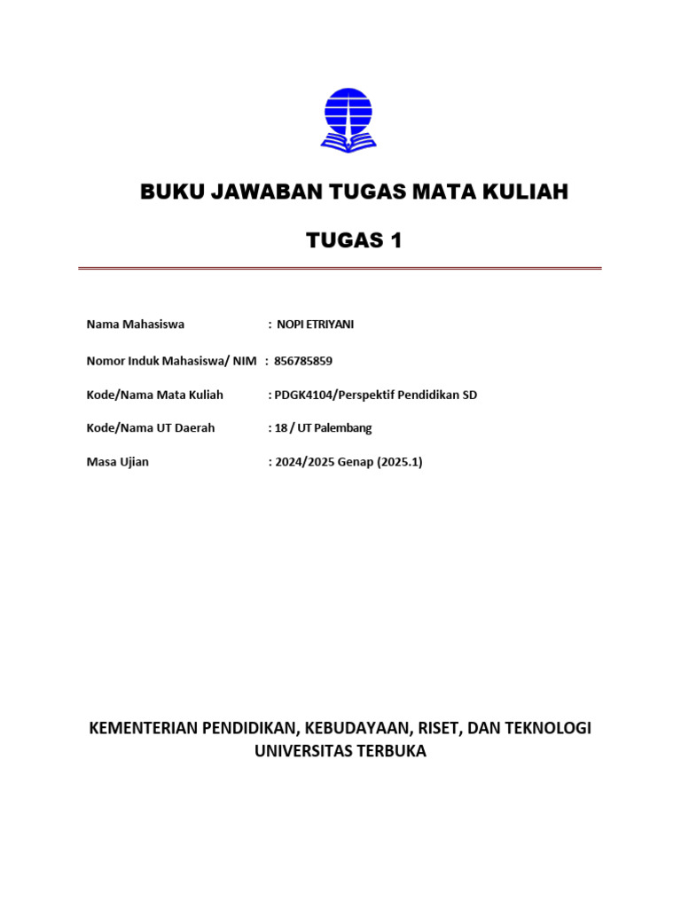 BJT Tugas 1 Persfektif Pendidikan SD | PDF