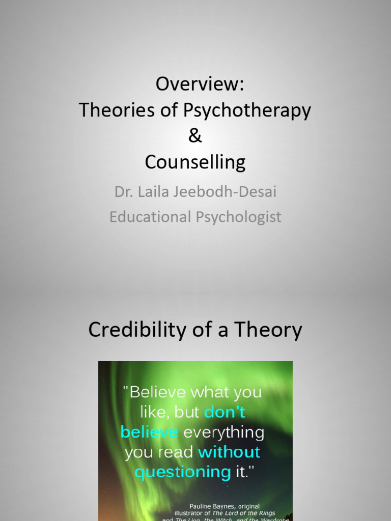 Theories of Psychotherapy and Counselling | PDF | Psychotherapy ...