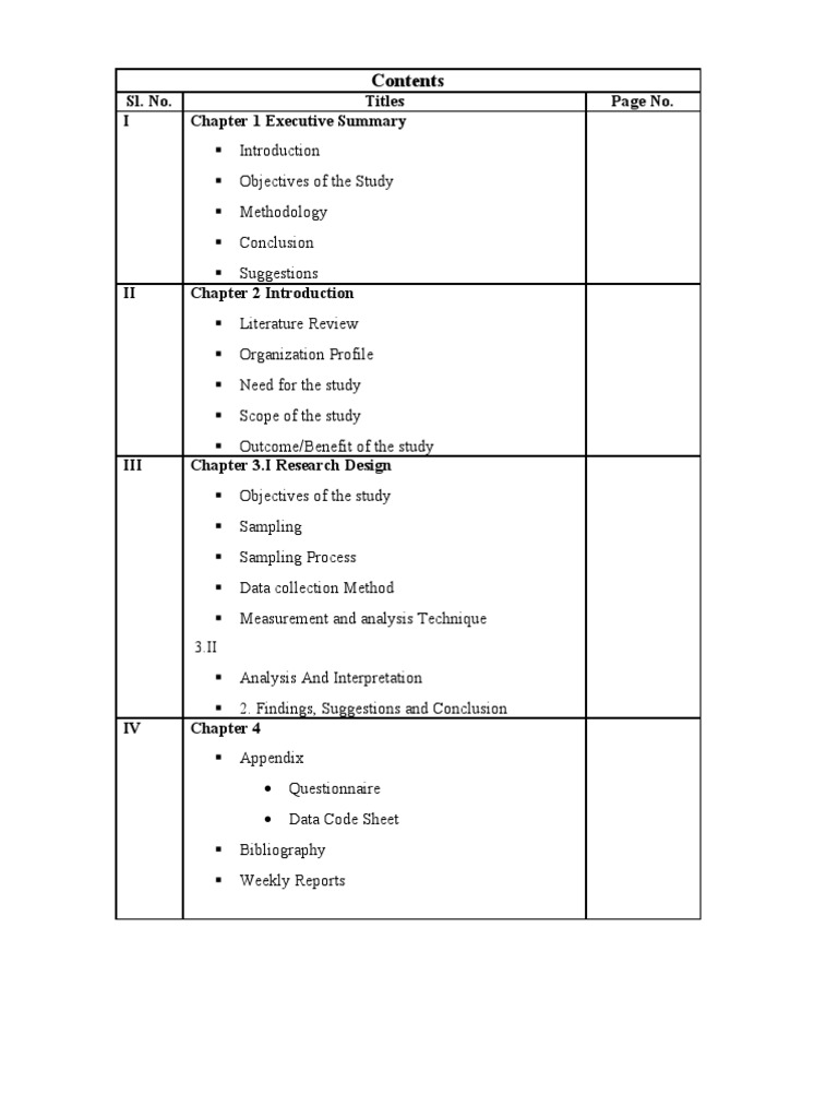 Sl. No. Titles Page No. I Chapter 1 Executive Summary | PDF | Rebate ...