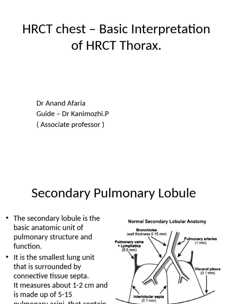 HRCT Chest Basic Interpretation | PDF | Lung | Medical Specialties