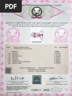KCSE Certificate Sample and Details | PDF
