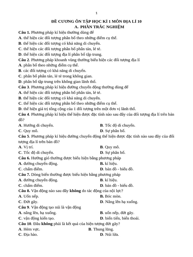 De Cuong Dia 10 Moi-2022 | PDF