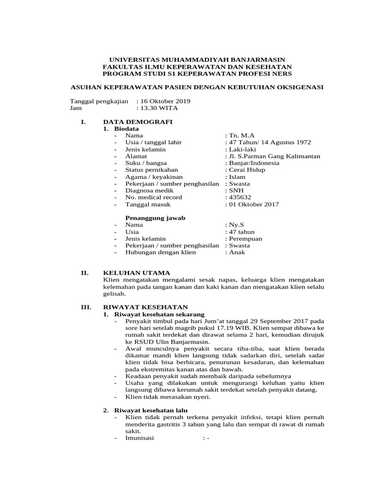 ASKEP KEBUTUHAN OKSIGENASI | PDF