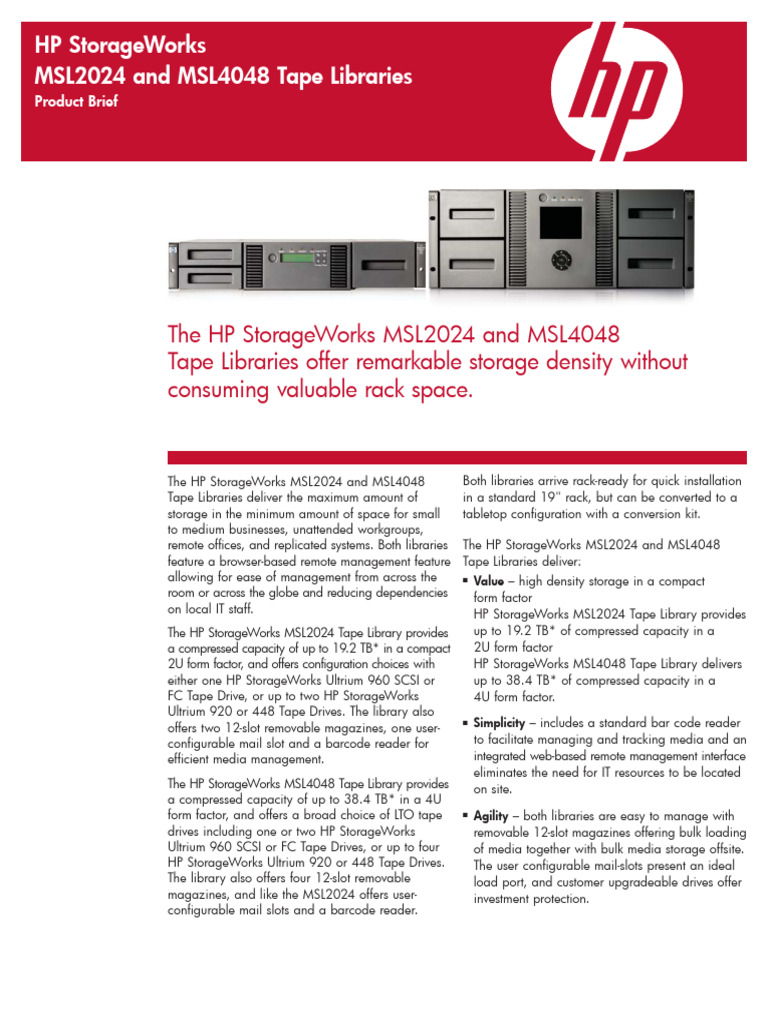 HP_StorageWorks_MSL2024_MSL4048_eng | PDF | Computing | Computer ...