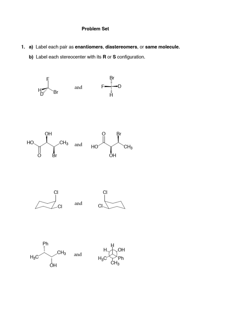 3 PS3 Stereochem Rxnsprob | PDF | Chirality (Chemistry) | Chemistry