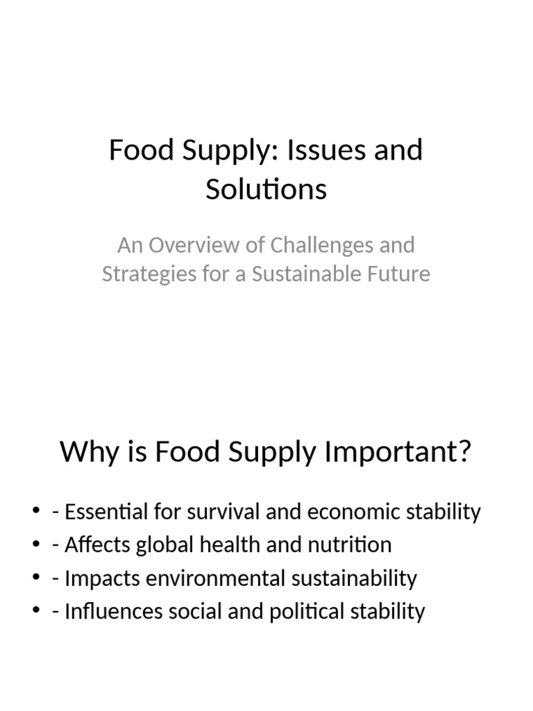 Food Supply Presentation Modified | PDF