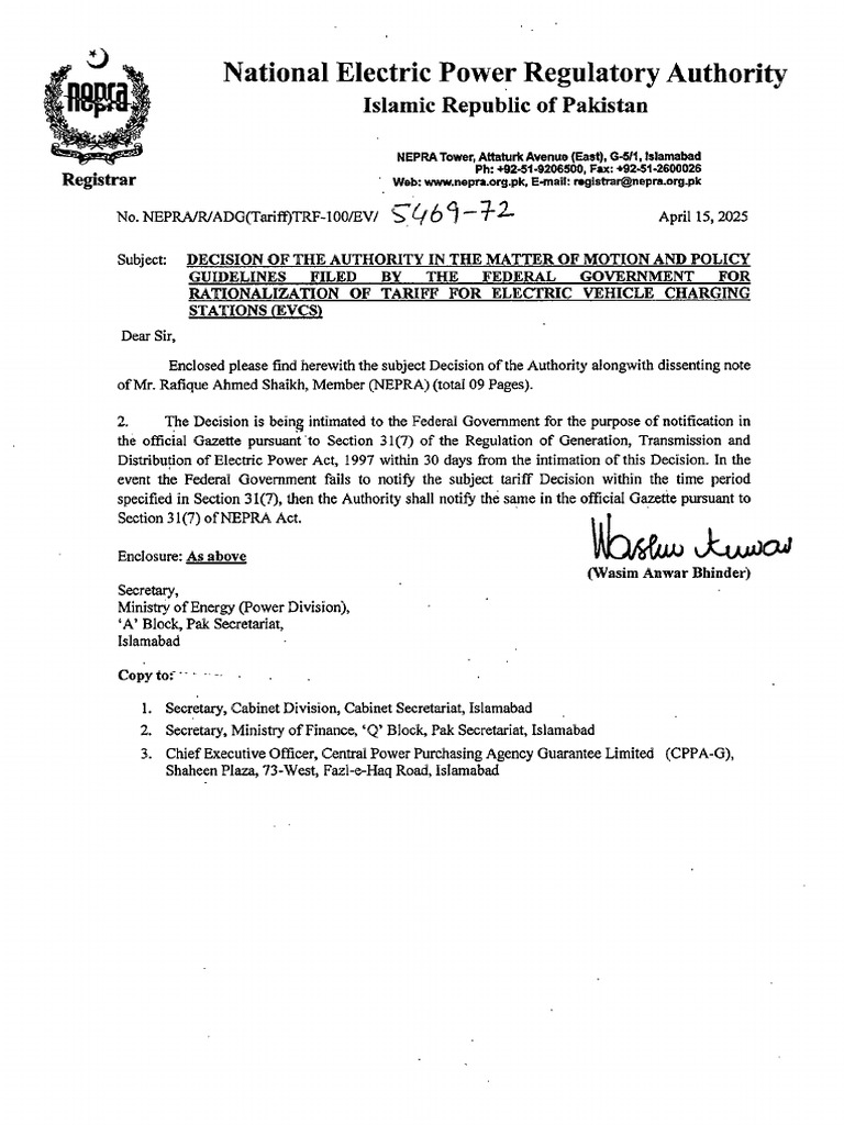 TRF-100 EV RATIONALIZATION OF TARIFF FOR EV CHARGING STATION 15-04-2025 5469-72 | PDF | Electric ...