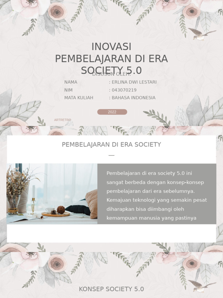 PPT Inovasi Pembelajaran di Era Society 5.0 | PDF