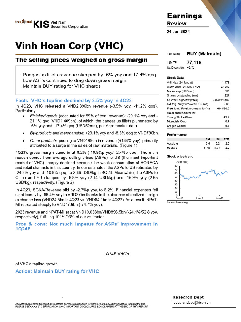 VHC - 4Q23 Earning Review - Eng | PDF | Securities (Finance) | Expense