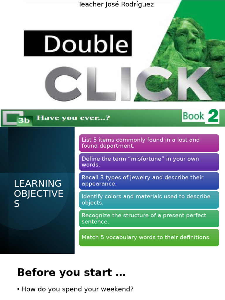 Double Click 2 Lesson Plan Unit 3 | PDF | Verb | Linguistics
