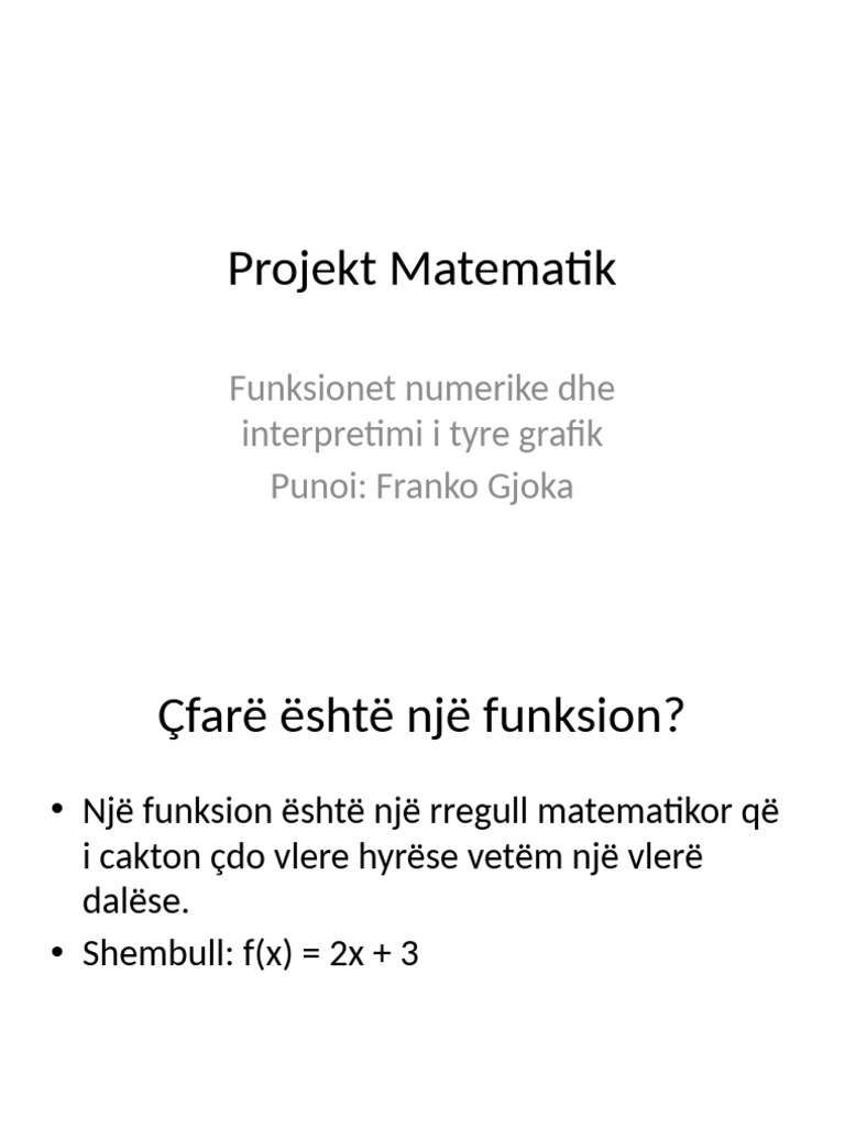 Funksionet Numerike - Franko Gjoka | PDF