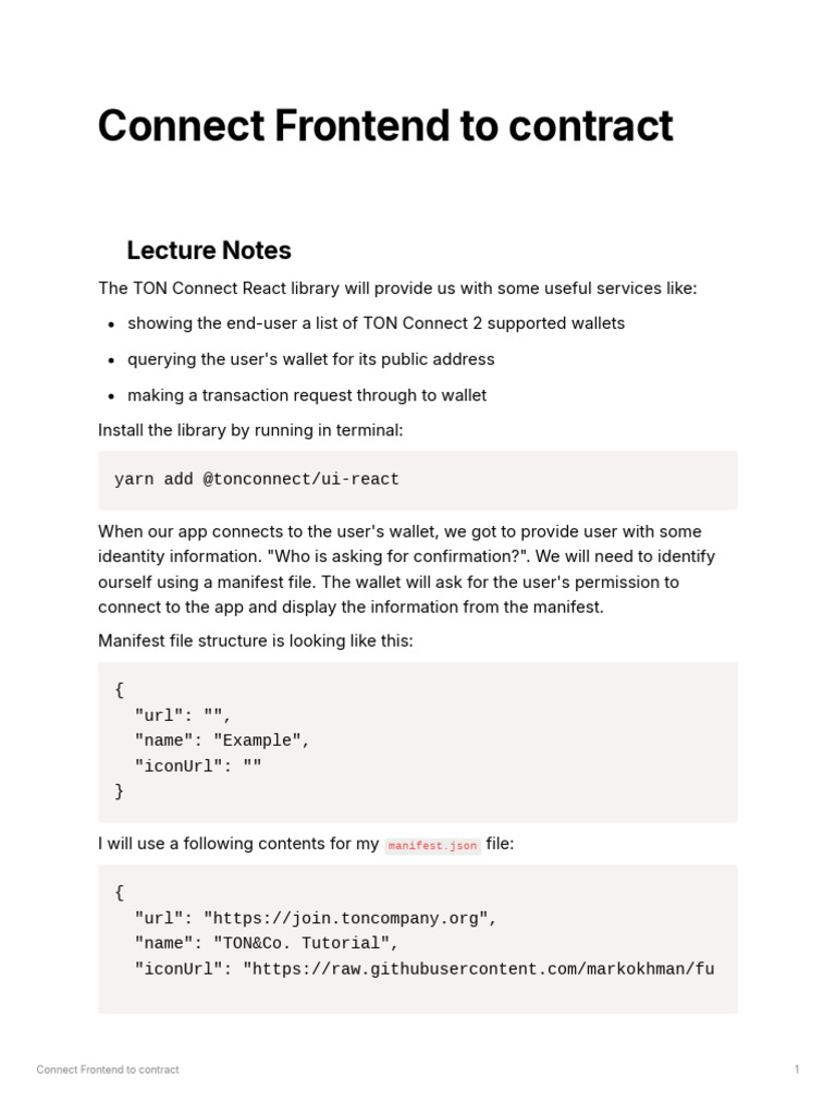 Connect Frontend to TON Contract | PDF | Mobile App | Computing