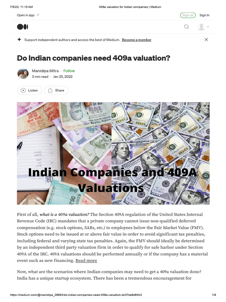 409a Valuation For Indian Companies - Sharp 409A | PDF | Valuation ...
