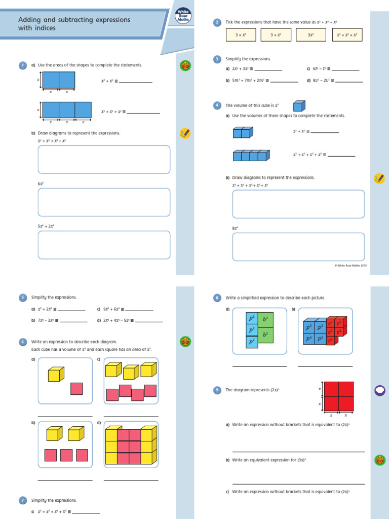 A Adding-And-Subtracting-Expressions-With-Indices A | PDF