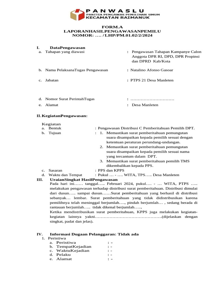 Form A Distribusi C Pemberitahuan | PDF