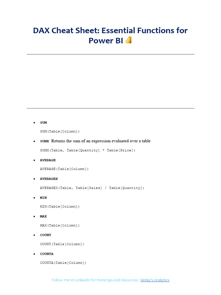 DAX Chear Sheet 1727579651 | PDF | Standard Deviation | Percentile