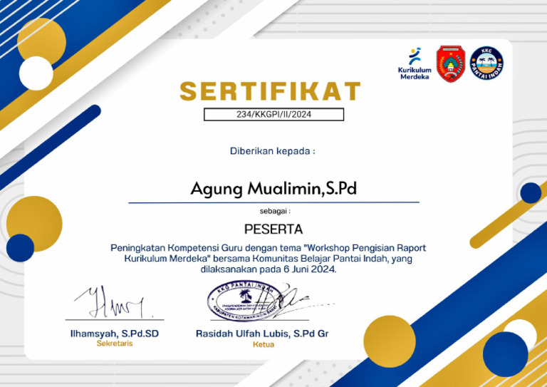 1 Sertifikat KKG 2024 | PDF