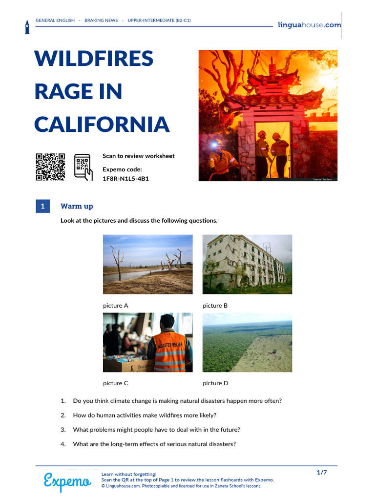 Wildfires Rage in California British English Student B2 C1 | PDF ...