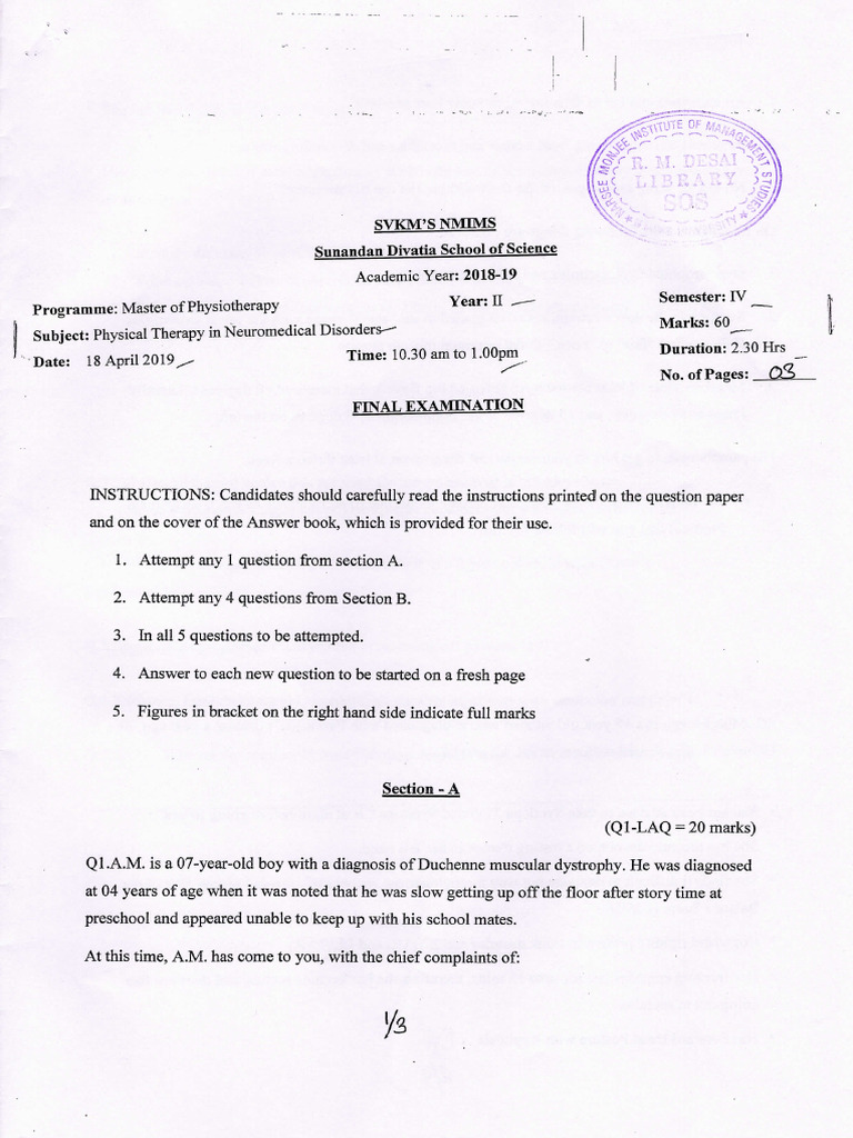 Neuromedical Physical Therapy Exam Guide | PDF | Parkinson's Disease ...
