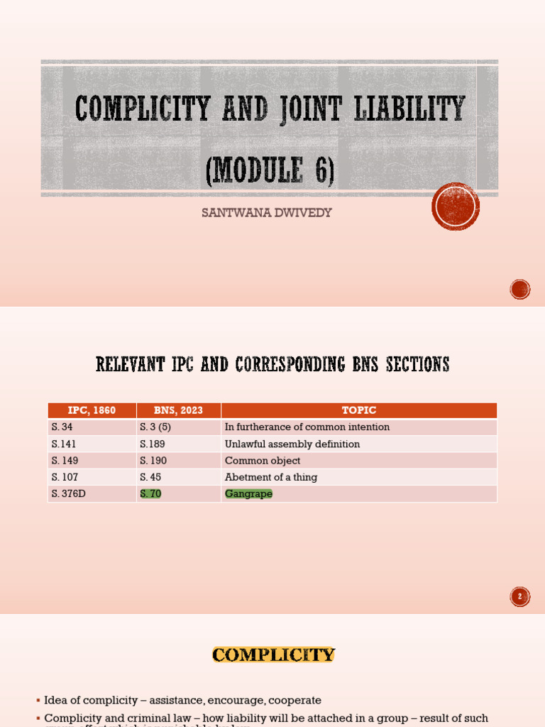 M6_Complicity and joint liability | PDF | Aiding And Abetting | Justice