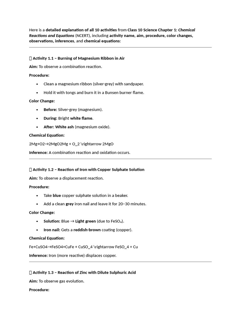 Here is a Detailed Explanation of All 10 Activities From Class 10 ...