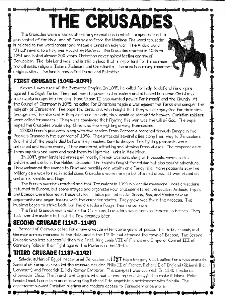 The Crusades reading for Storyboards- corrected | PDF