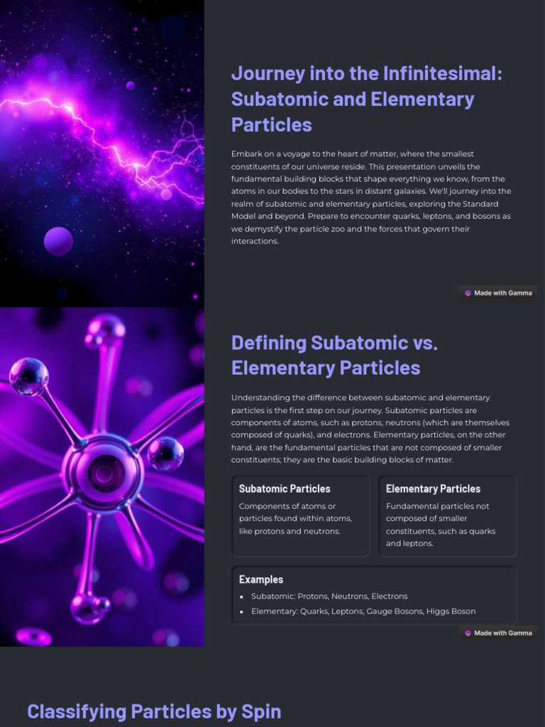 Journey Into The Infinitesimal Subatomic and Elementary Particles | PDF ...