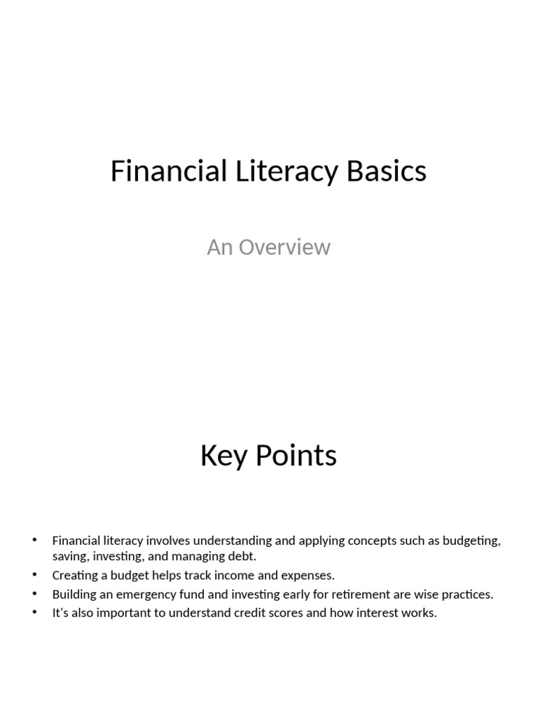 Financial Literacy Basics Enhanced | PDF