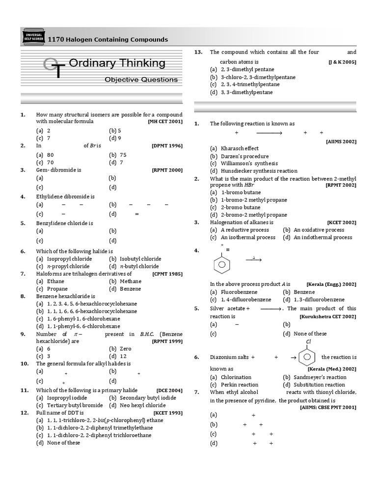 02-Halogen Containing Compounds | PDF | Chloroform | Chlorine
