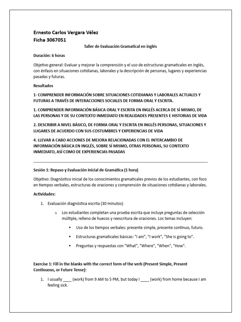 Evaluation Activity April 2nd Ernesto Vergara | PDF